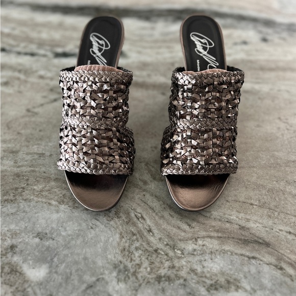 Donald J. Pliner | Shoes | Donald Pliner Pewter Woven Leather Slide ...